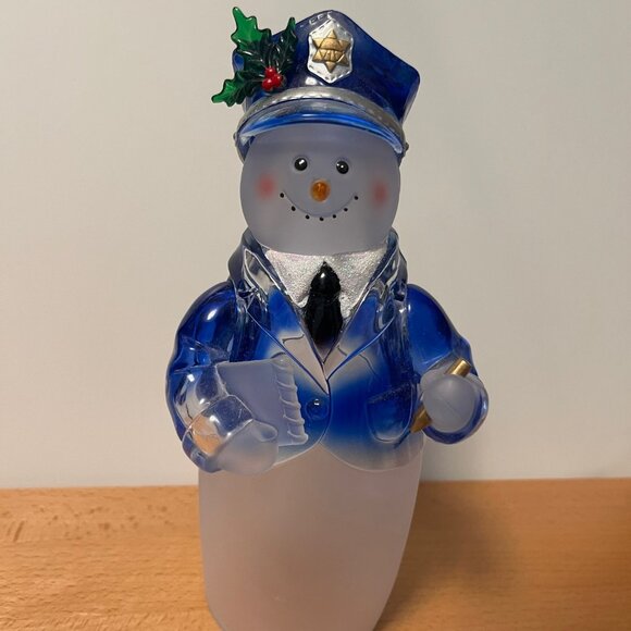 Holiday | Acrylic Christmas Snowman Police Officer Snow Man Gift ...